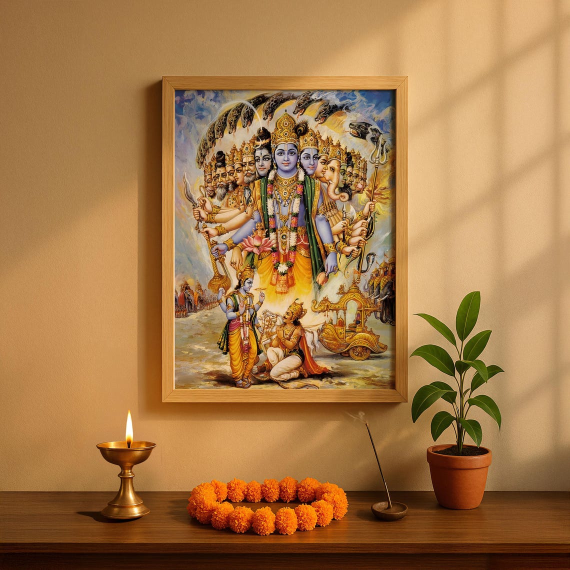 Virat Swaroop, Krishna and Arjun, Mahabharat, Geeta, Krishna Painting ...