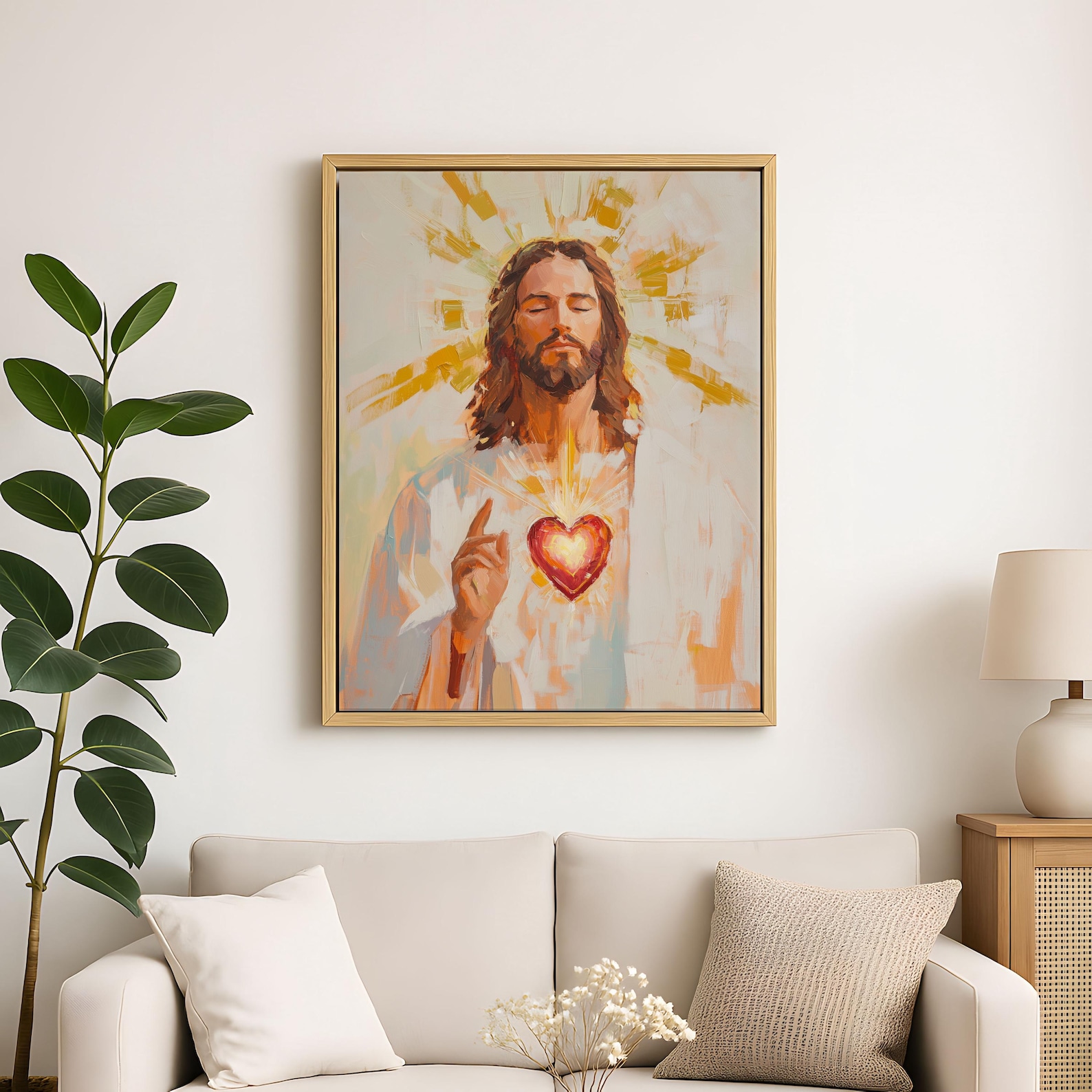 Christian Art, Sacred Heart of Jesus, Jesus Will Save You, Modern ...
