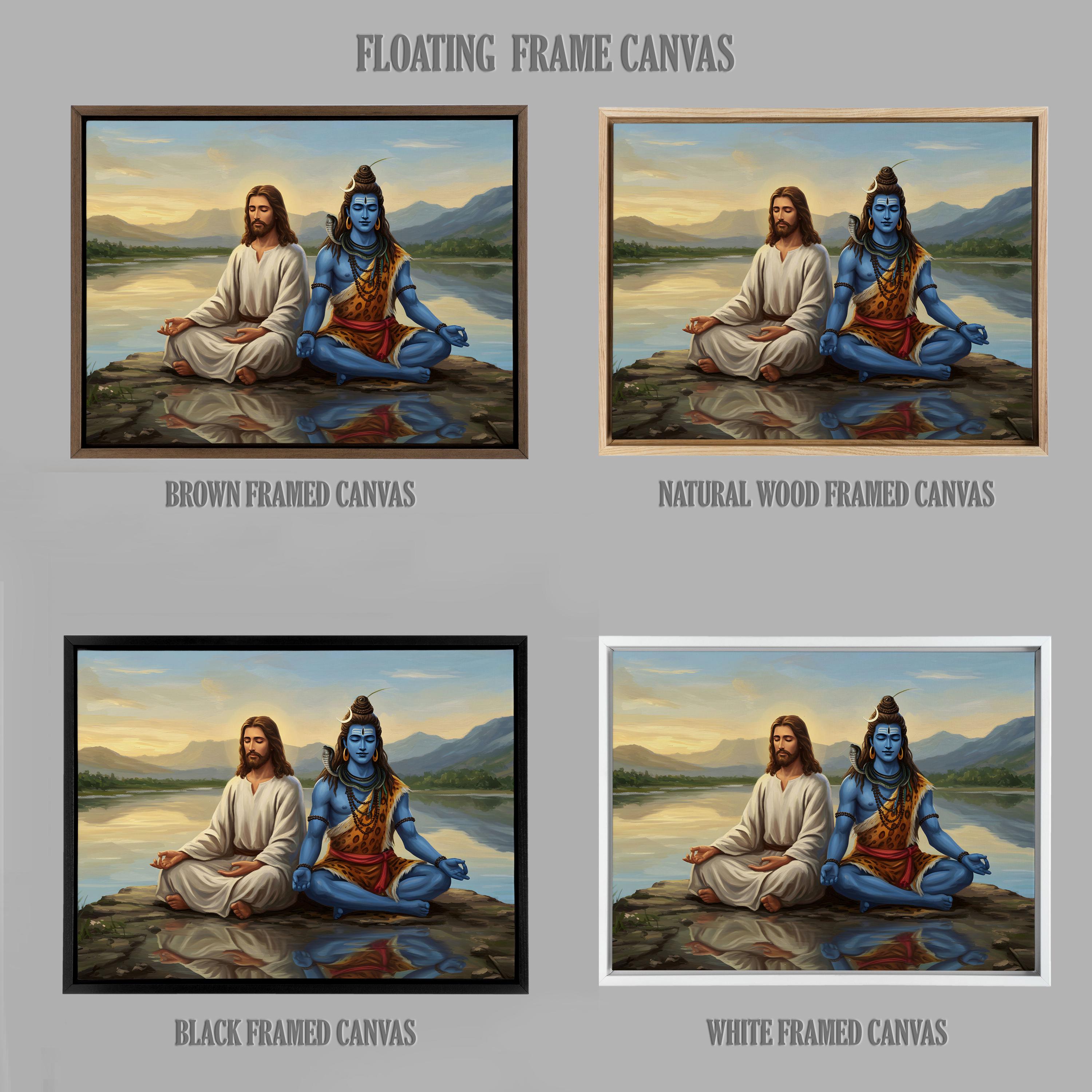 Lord Shiva Meditating With Jesus Christ, Jesus Meditating Along With ...