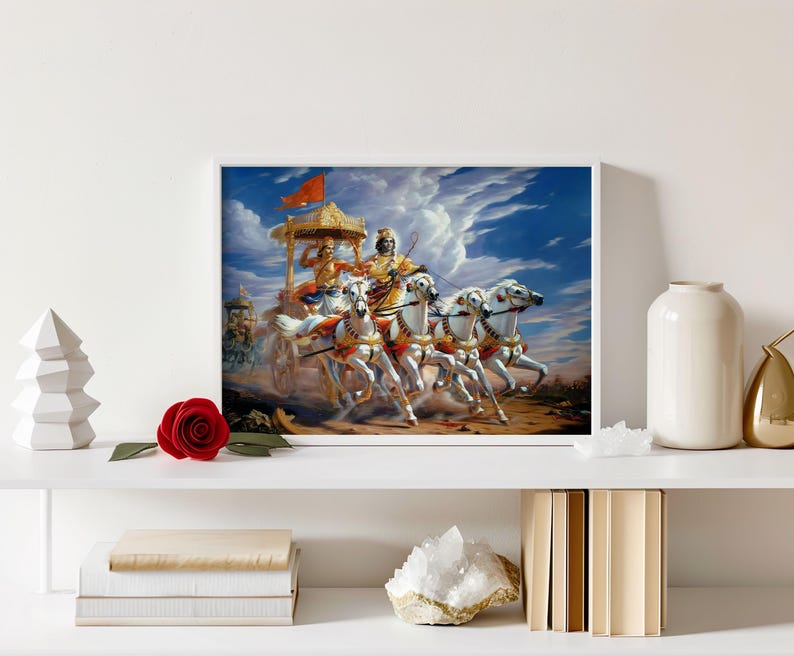 Krishna and Arjun, Mahabharat, Geeta, Geeta Saar, Krishna Painting ...