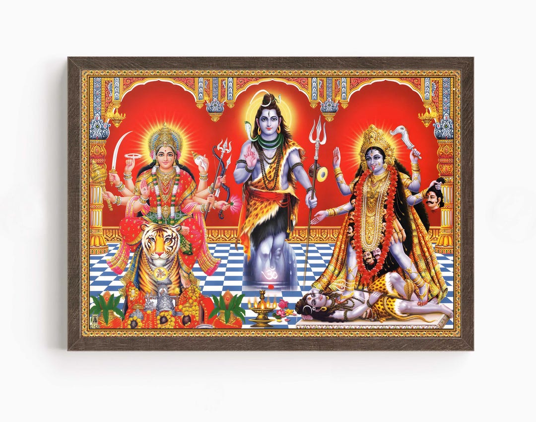 Shiv With Durga and Kali, God Shiva, Hindu God, Shiv Art, Indian God ...