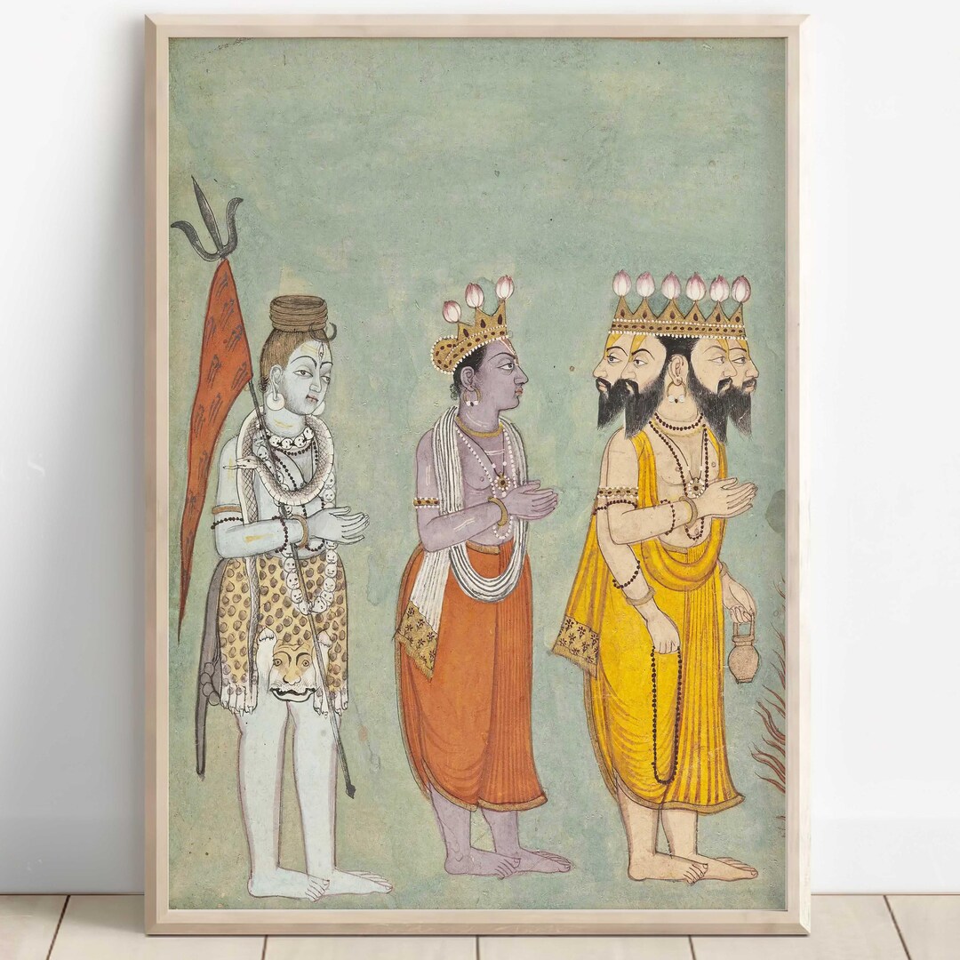 Vishnu, Shiva and Brahma, Trimurti, Hindu God Wall Art, Indian God ...