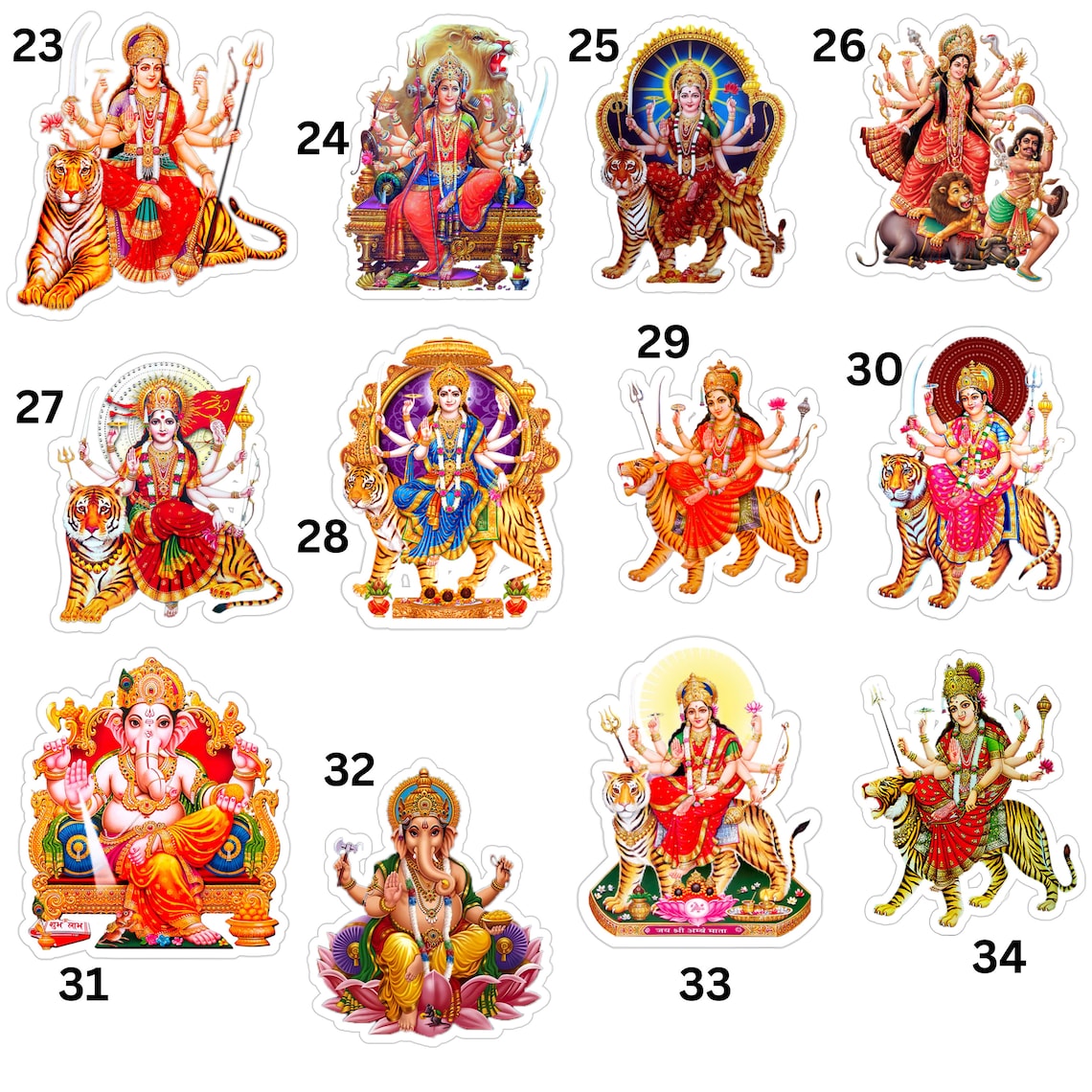 Hindu Gods Stickers Krishna,rama, Hanuman, Durga, Lakshmi, Saraswati ...