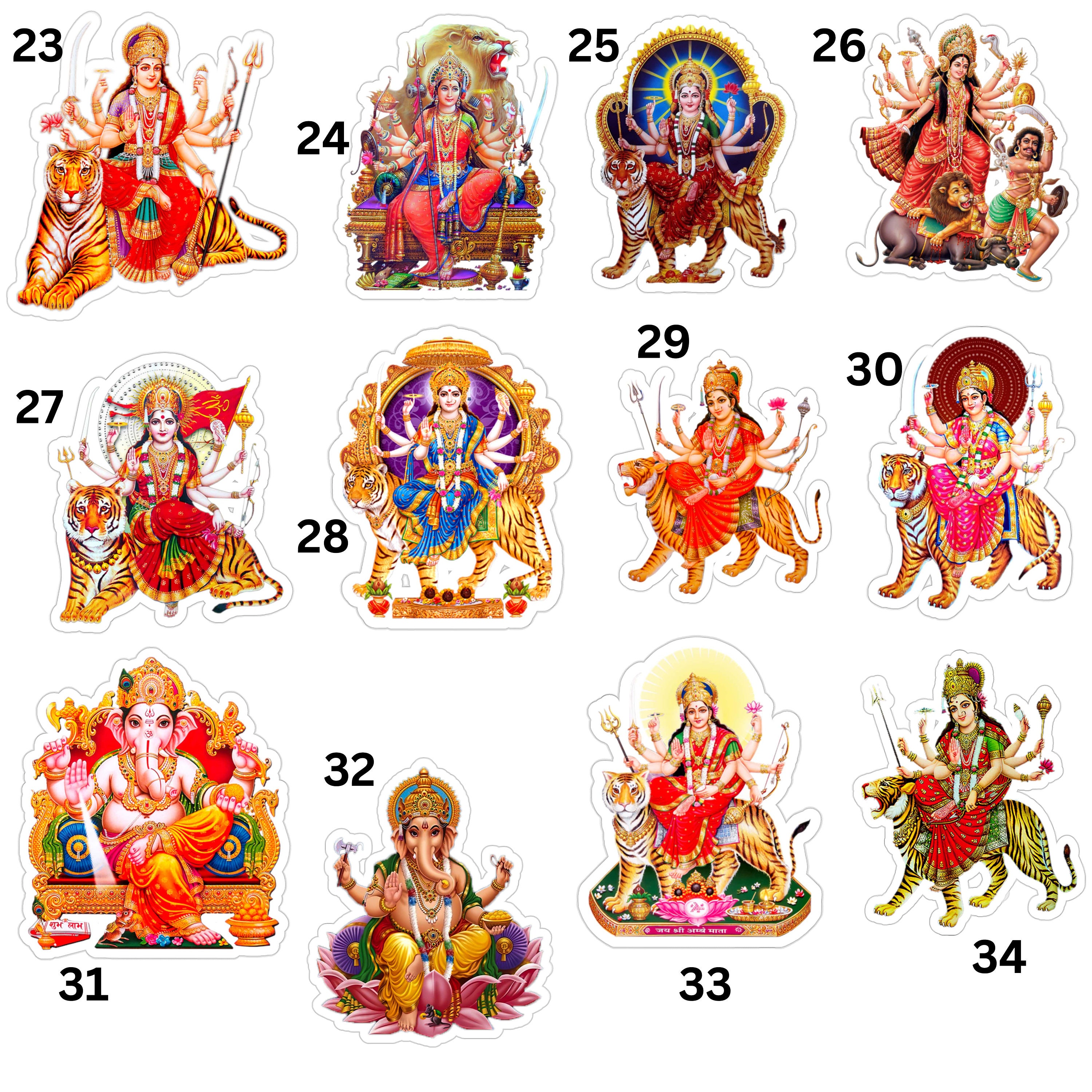 Hindu Gods Stickers Krishna,rama, Hanuman, Durga, Lakshmi, Saraswati ...