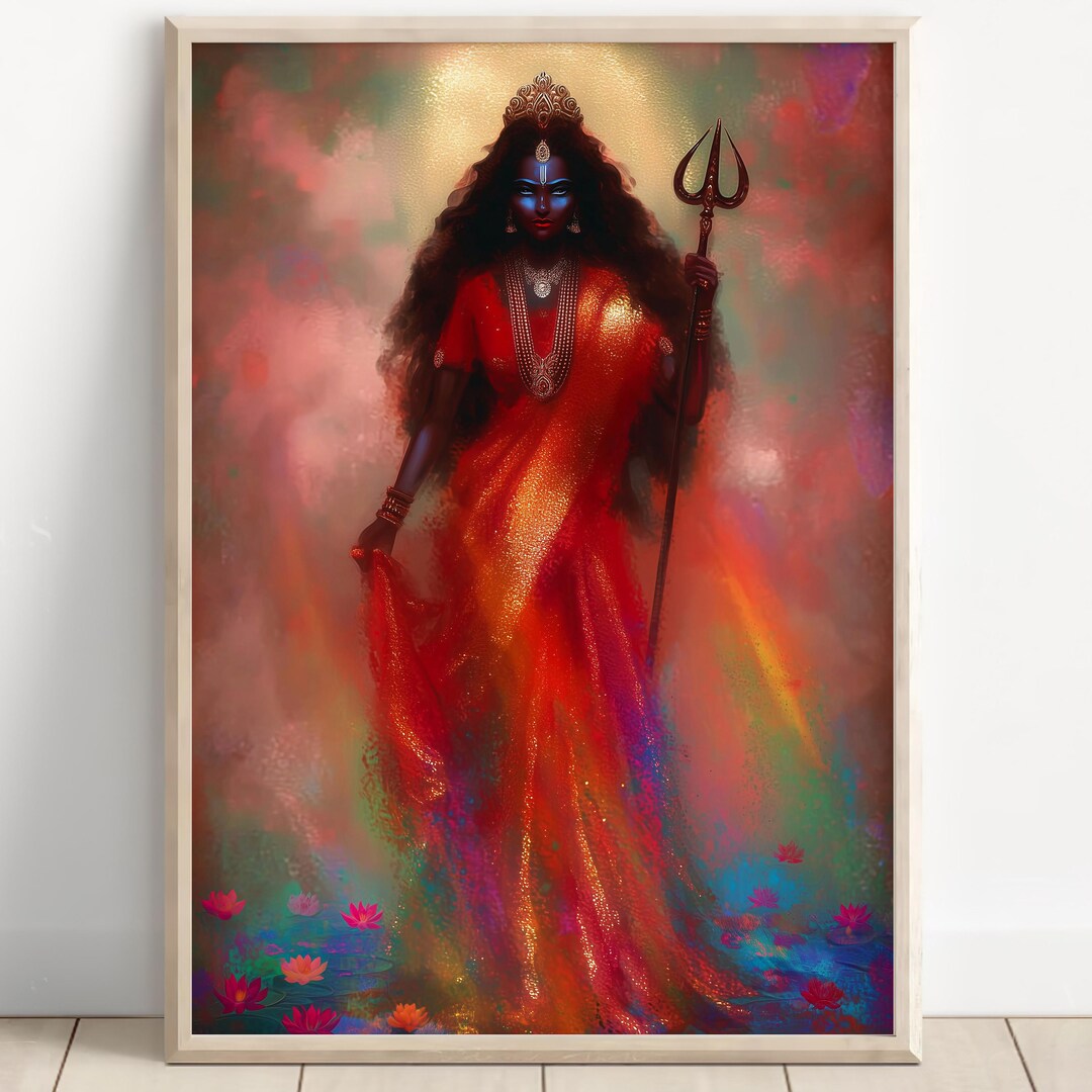 Goddess Kali Wall Art Poster Hindu Divine Shakti Painting Kali Maa ...
