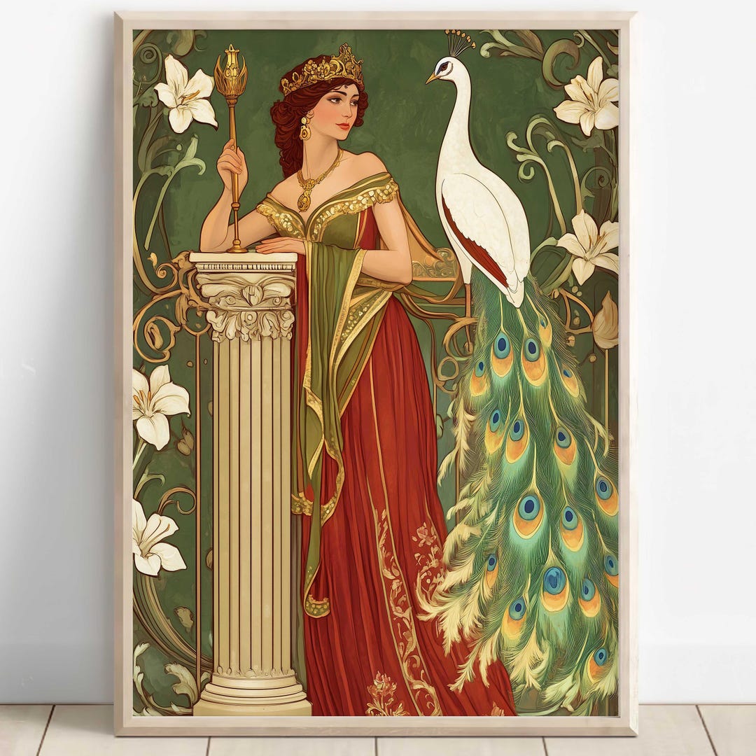 Hera Wall Art, Greek Goddess of Marriage and Queenship, Mythology Inspired Print, Divine ...