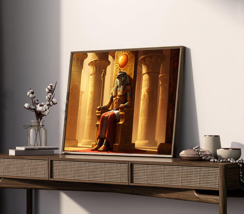 Egyptian God Ra Print, Ra Wall Art, Ancient Egyptian Mythology Decor ...