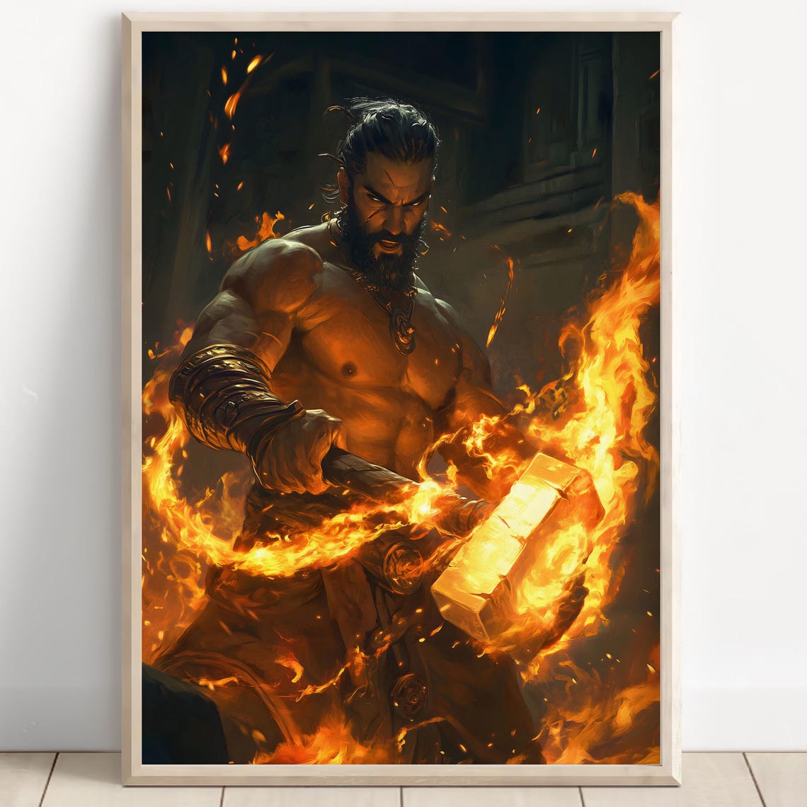 Hephaestus Wall Art, God of Fire, Blacksmithing, and Craftsmanship ...