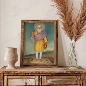 Sikh Art Guru Nanak Dev First Sikh Guru From 1469 to 1539 Vintage Art ...