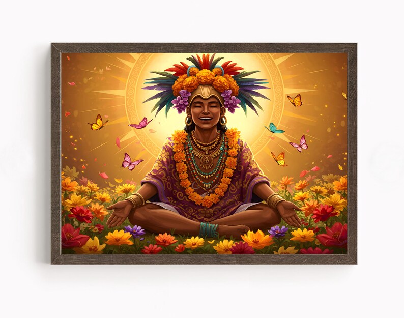 Aztec Wall Art, Xochipilli Art, Aztec God of Art and Music Decor, Aztec ...