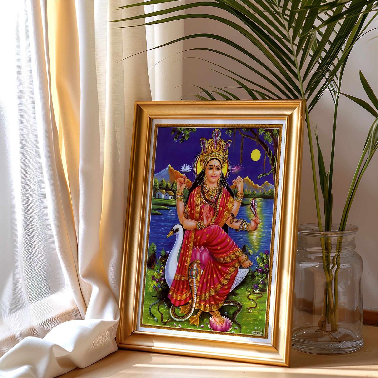 Mansa Devi, Mata Mansa, Daughter of Shiva, Hindu Goddess Wall Art ...