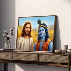 Lord Krishna With Jesus Christ, Jesus Along With Krishna, Religious ...