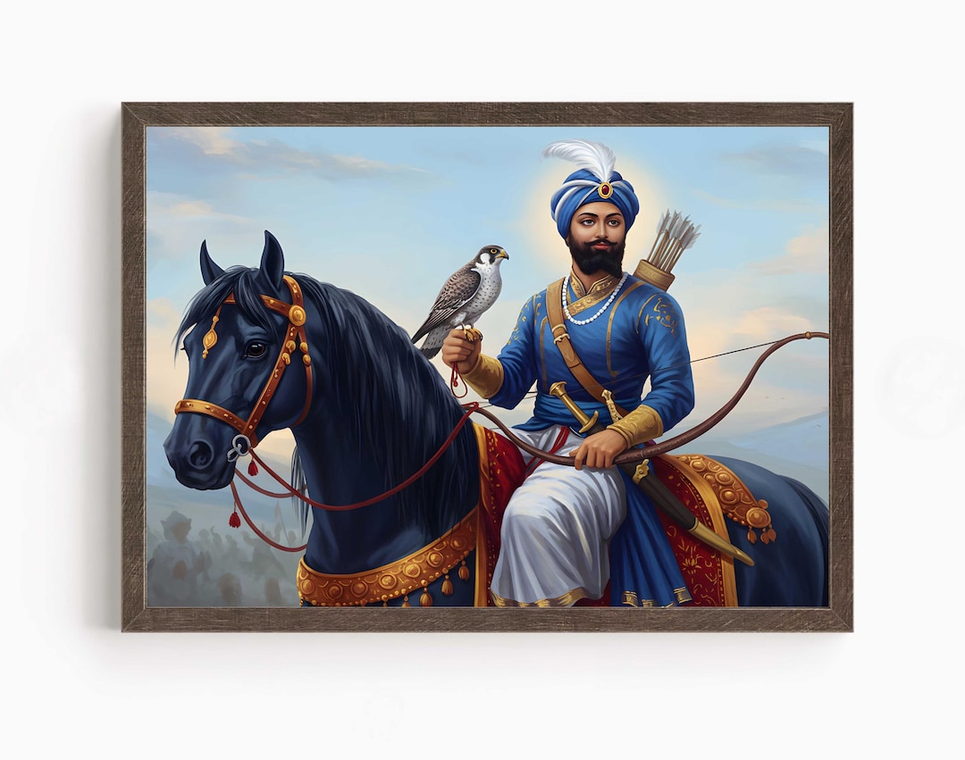 Sikh Art Guru Gobind Singh Tenth Sikh Guru From 1675 to 1708 Sikh Art ...