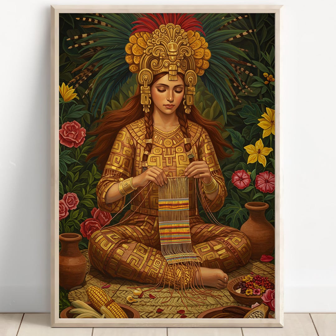 Aztec Wall Art, Tlazolteotl Art, Aztec Goddess of Purification Decor ...