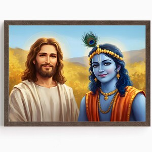 Lord Krishna With Jesus Christ, Jesus Along With Krishna, Religious ...