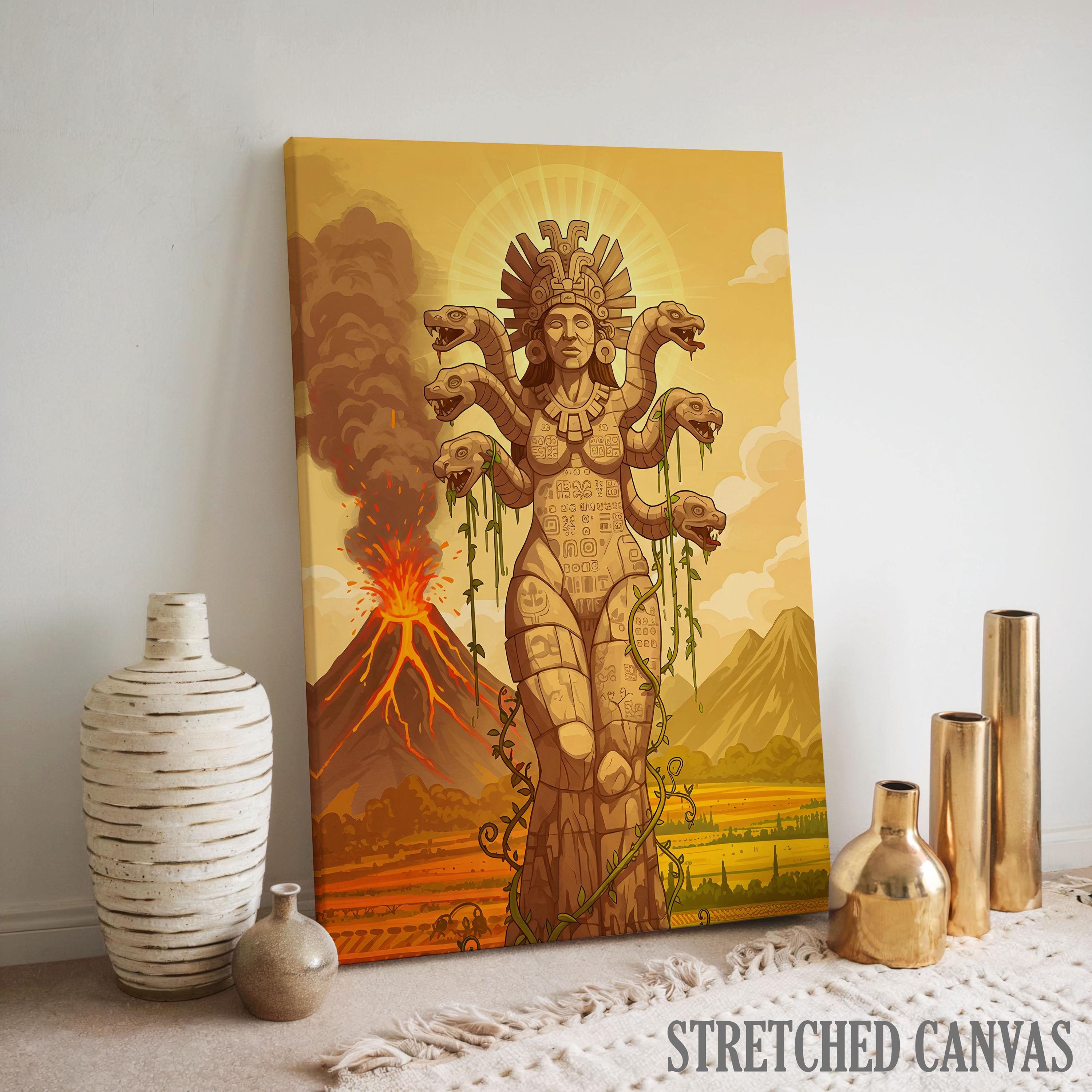Aztec Wall Art, Coatlicue Art, Aztec Goddess of Earth Decor, Aztec ...