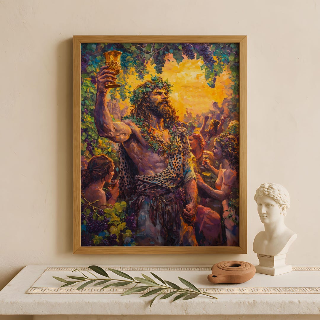 Dionysus Wall Art, God of Wine, Festivity, and Theater, Greek Gods ...