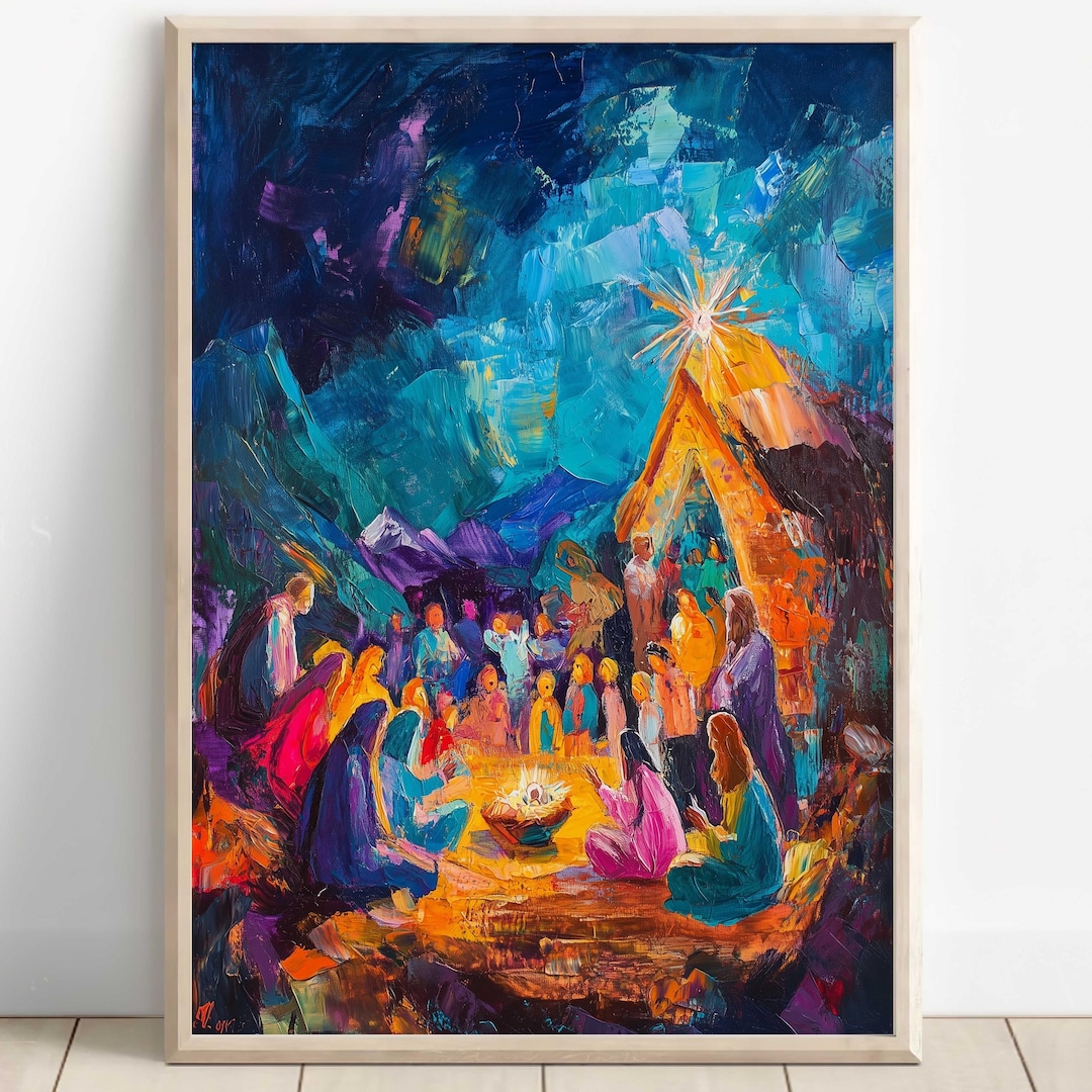 Christian Art, Birth of Jesus,jesus Christ Birth Painting, Jesus Birth ...
