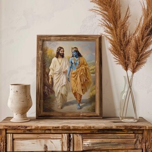 Lord Krishna Meets With Jesus Christ, Jesus Walking Along With Krishna ...