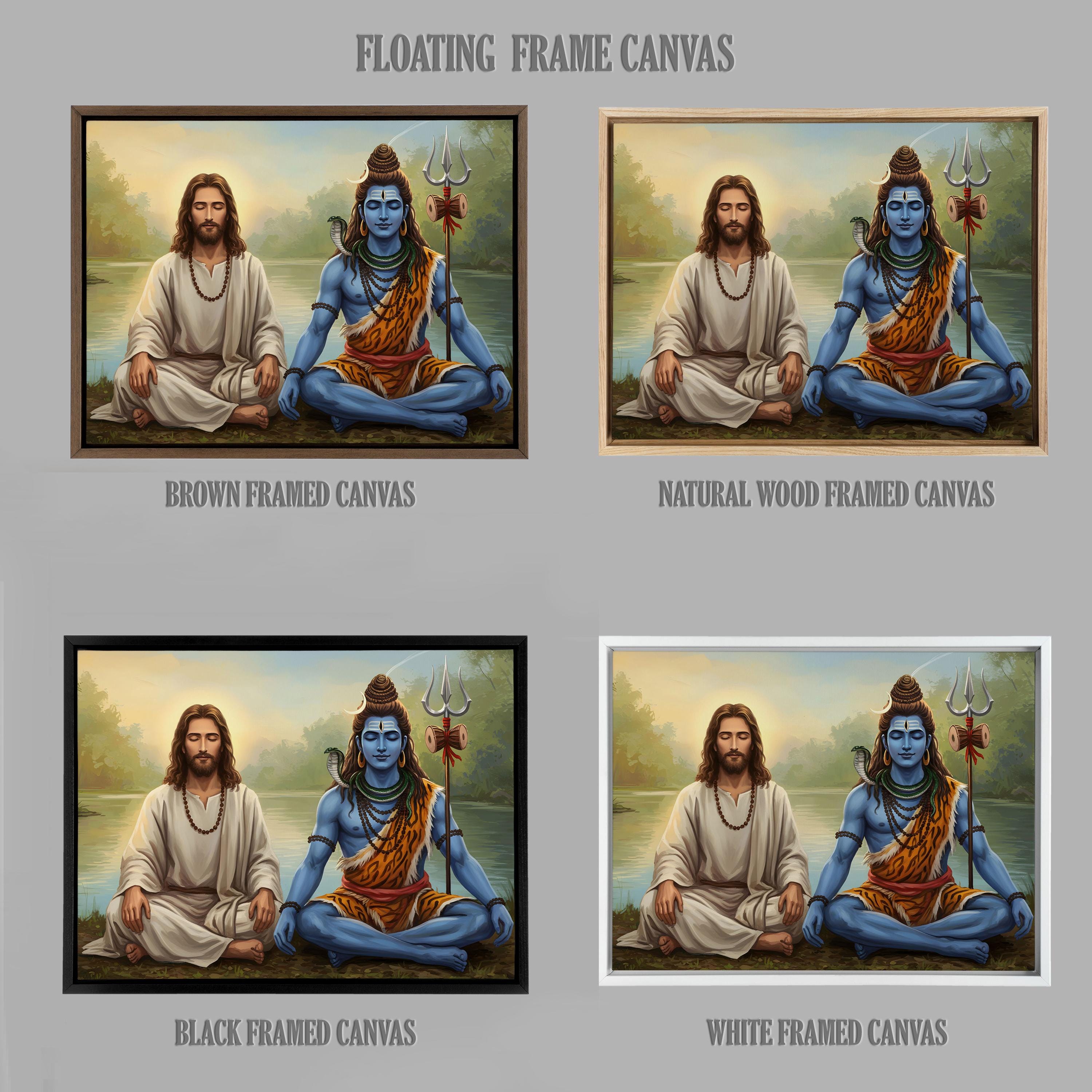 Lord Shiva Meditating With Jesus Christ, Jesus Meditating Along With ...