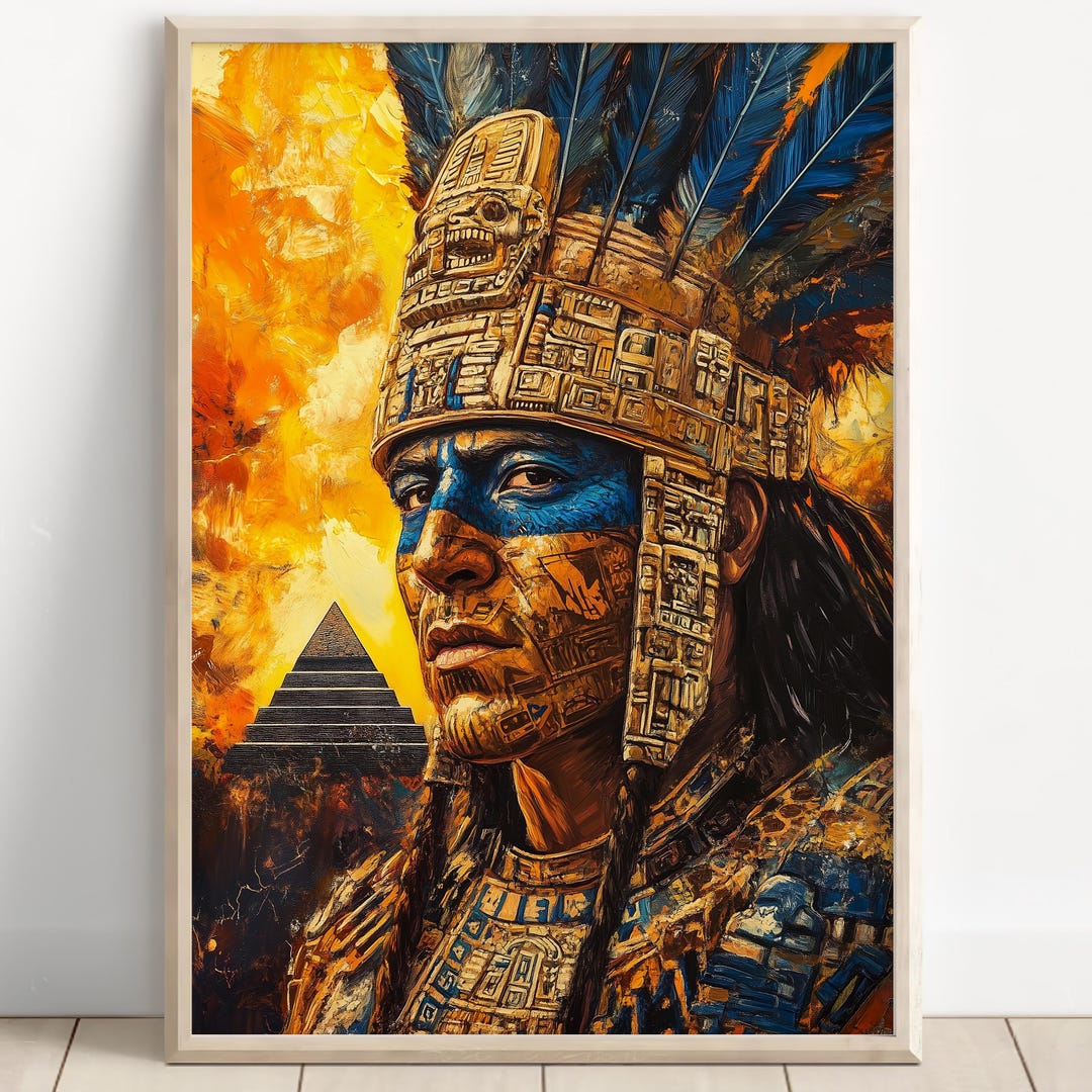 Aztec Wall Art, Huitzilopochtli Art, Aztec Sun God Decor, Aztec ...
