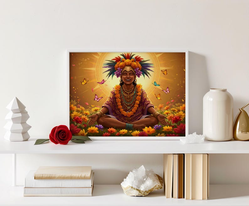 Aztec Wall Art, Xochipilli Art, Aztec God of Art and Music Decor, Aztec ...