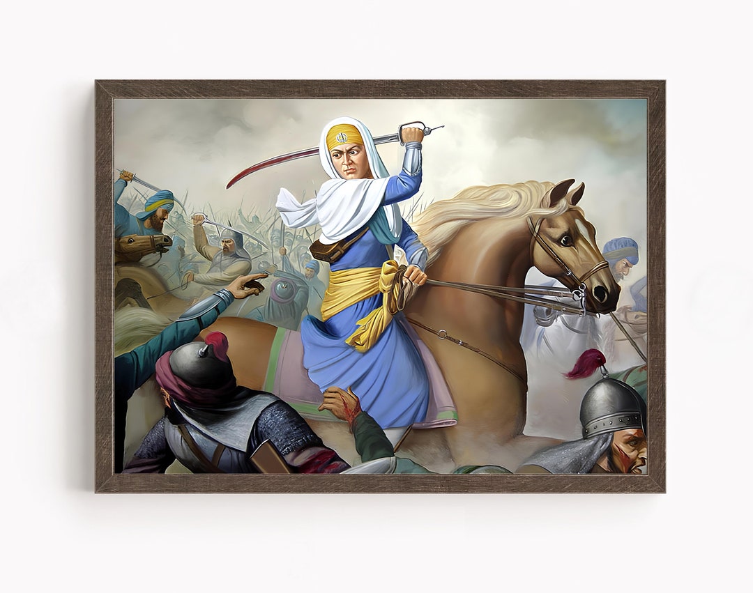Sikh Art Mai Bhago Mata Bhag Kaur Sikh Warrior Vintage Art Print Canvas ...