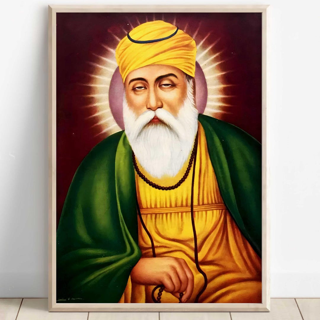 Guru Nanak Rare Vintage Print, Sikh Art, First Sikh Guru From 1469 to ...
