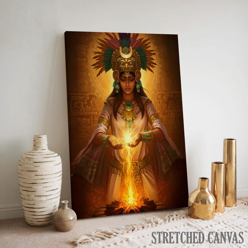 Aztec Wall Art, Tlazolteotl Art, Aztec Goddess of Purification Decor ...