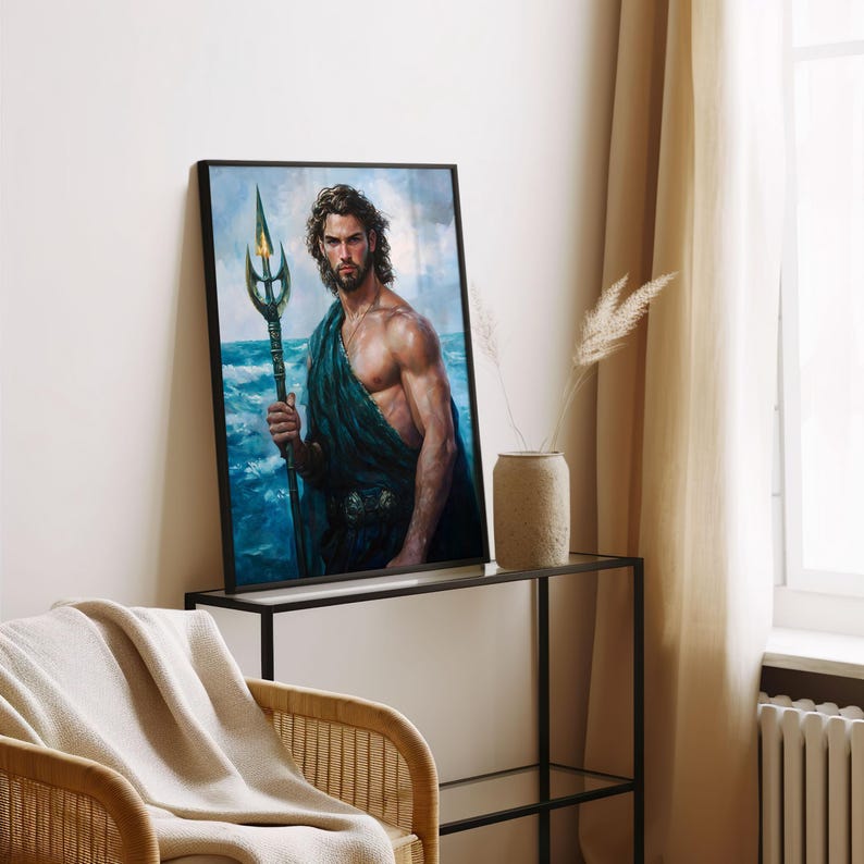 Poseidon Wall Art, God of the Sea, Greek Gods Poster, Greek God Decor ...