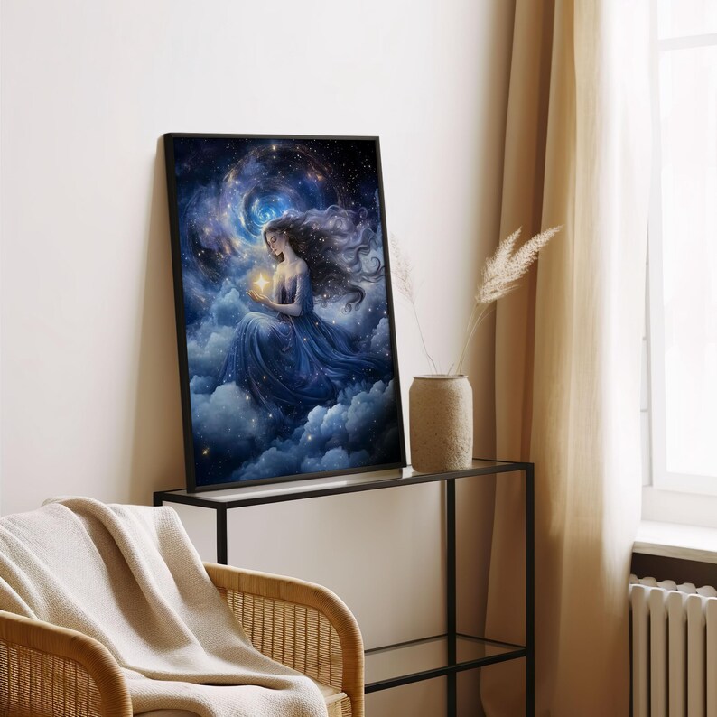 Asteria Wall Art, Greek Goddess of Stars, Art Nouveau Decor, Mythology ...