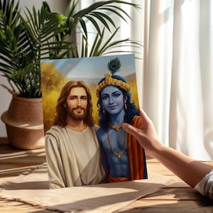 Lord Krishna Meets With Jesus Christ, Jesus Along With Krishna ...