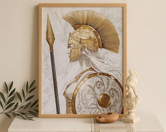 Athena Wall Art, Goddess Athena Canvas, Greek Goddess of the War, Greek ...
