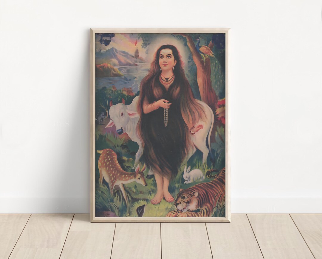 Devi Wall Art Indian Goddess Akka Mahadevi Poster Print & Canvas Decor ...