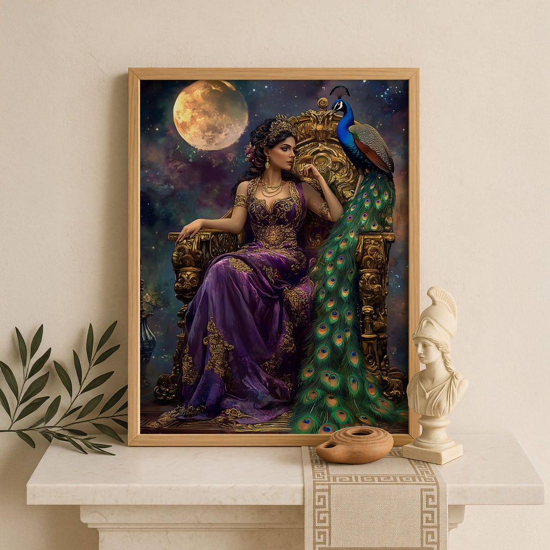 Hera Wall Art, Greek Goddess of Marriage and Queenship, Mythology Inspired Print, Divine ...