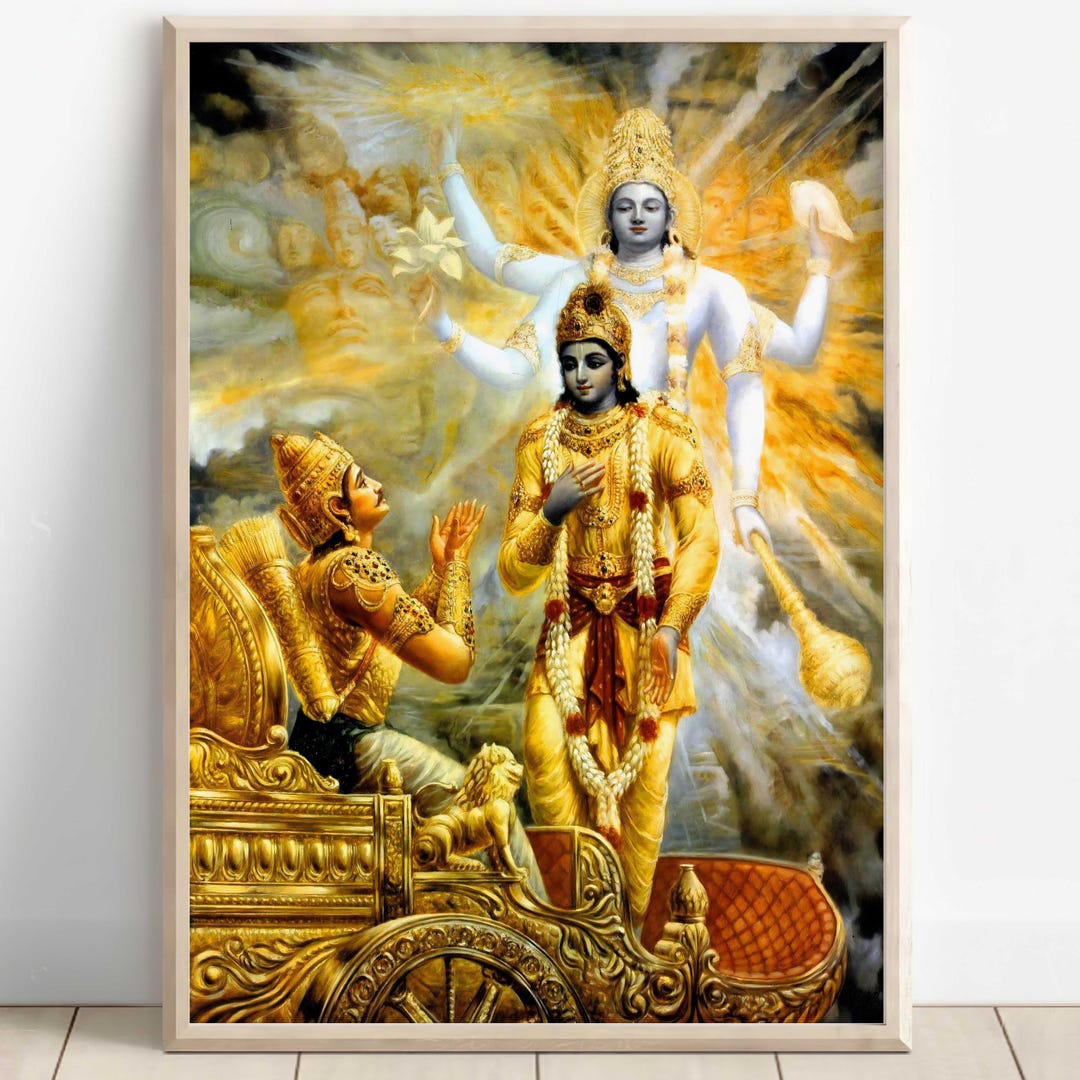 Krishna and Arjuna, Mahabharat, Geeta Saar, Krishna, Krishna Painting ...