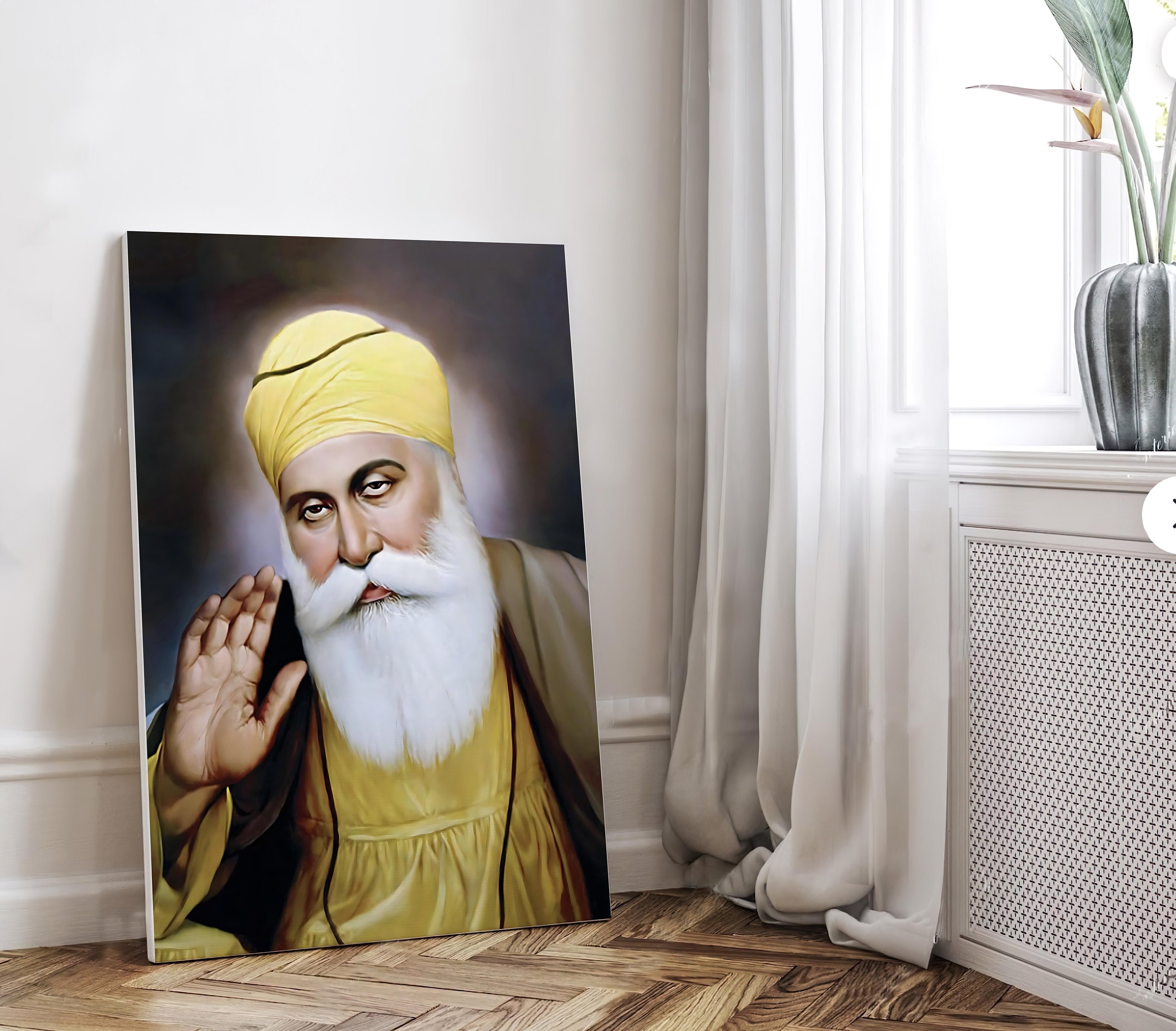 Sikh Art Guru Nanak Dev First Sikh Guru From 1469 to 1539 Vintage Art ...