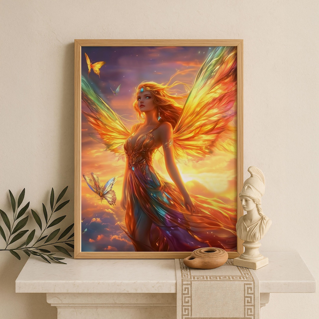 Eos Wall Art, Greek Goddess of Dawn, Celestial Mythology Print, Divine ...