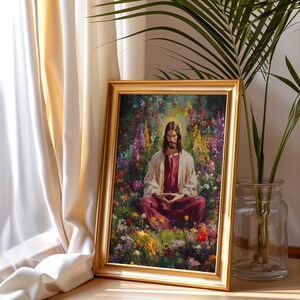 Christian Art, Jesus Meditating, Jesus Christ Meditating, Modern ...