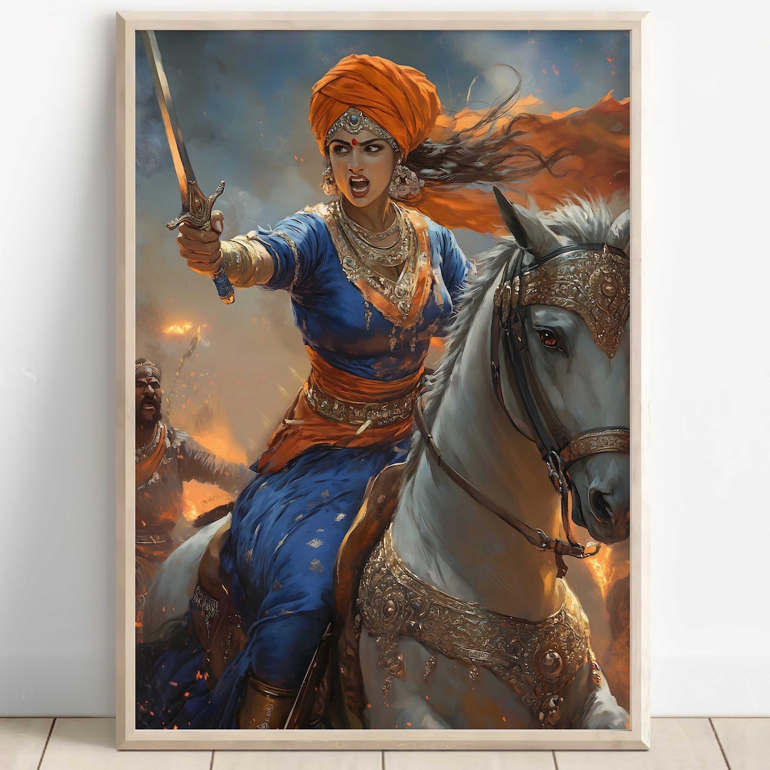 Sikh Art | Mai Bhago | Mata Bhag Kaur | Sikh Warrior | Vintage Art ...