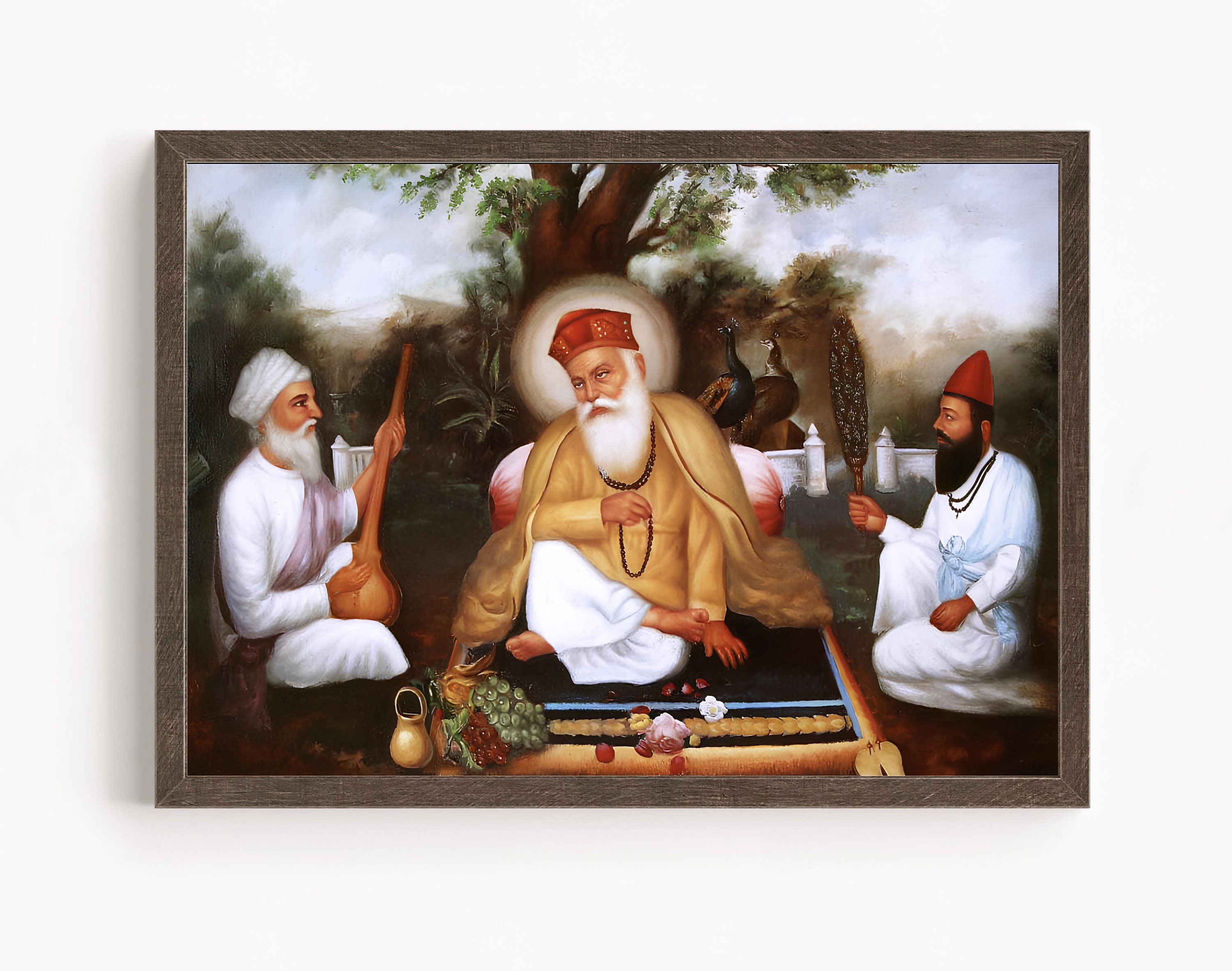 Sikh Art Guru Nanak Dev With Bhai Mardana First Sikh Guru From 1469 to ...