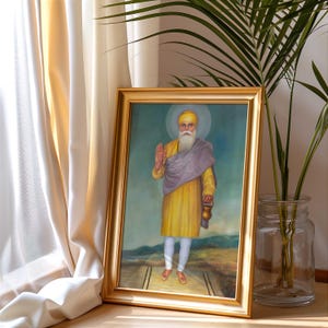 Sikh Art Guru Nanak Dev First Sikh Guru From 1469 to 1539 Vintage Art ...