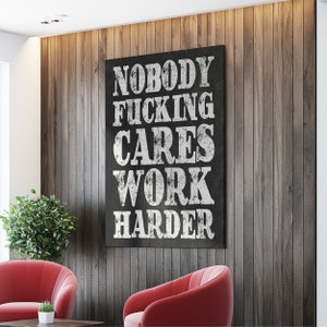 Work Harder Canvas Motivational Wall Art Quote Inspiration Gym - Etsy