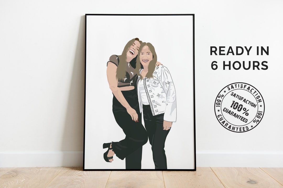 Mother's Day Custom Portrait From Photo Painting - Etsy