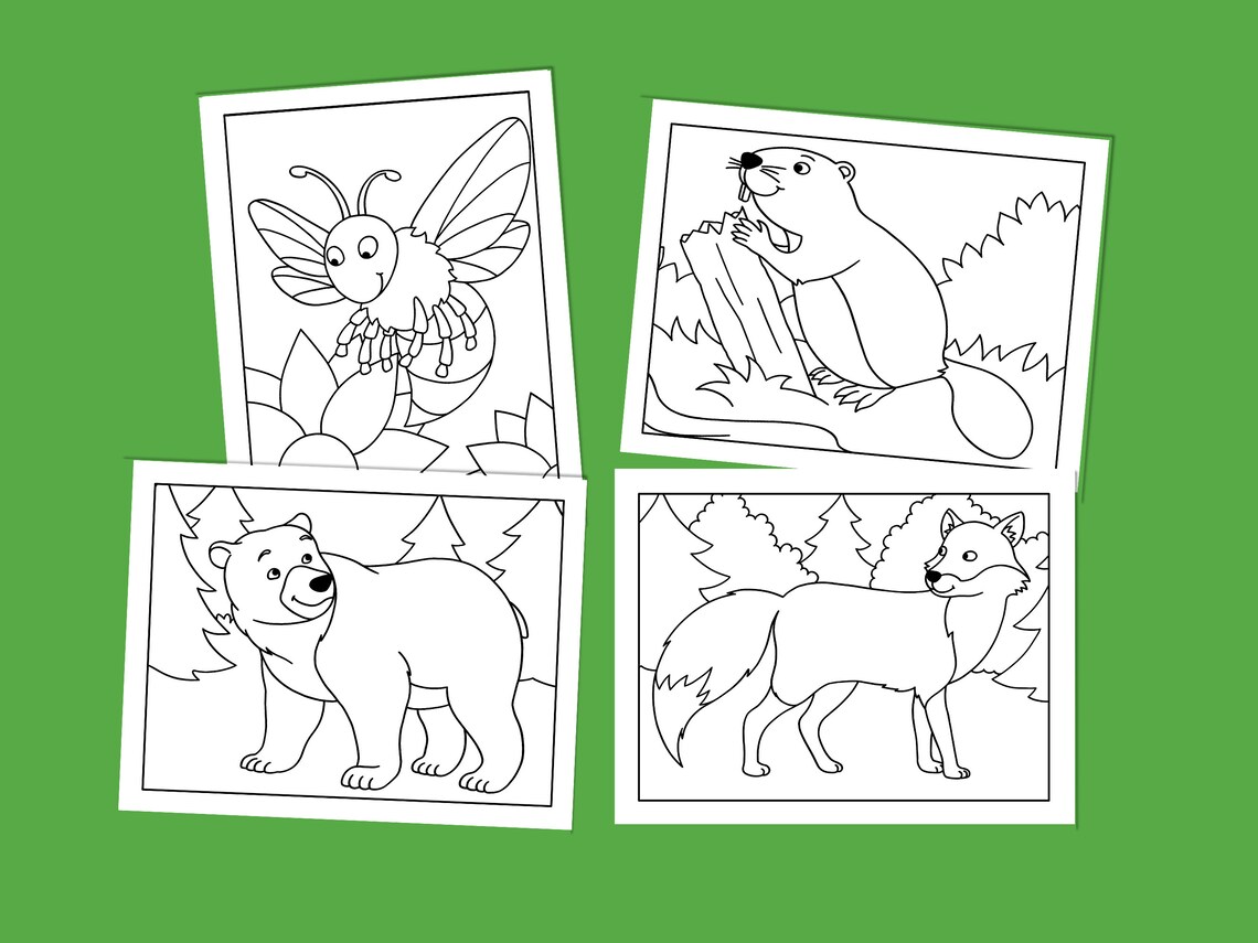 32 Animal Coloring Pages for Kids Printable Coloring Book for ...