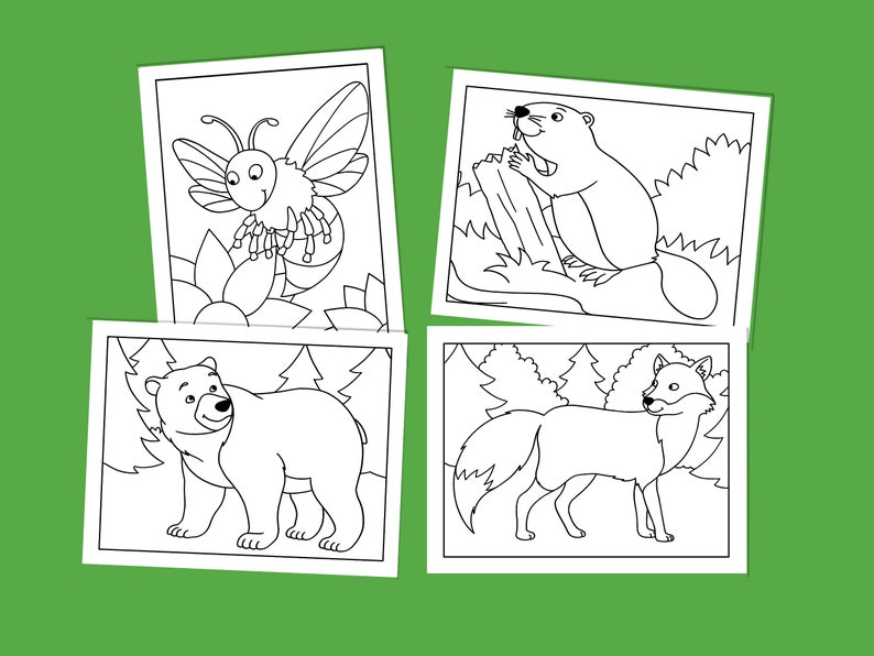 32 Animal Coloring Pages for Kids Printable Coloring Book for ...