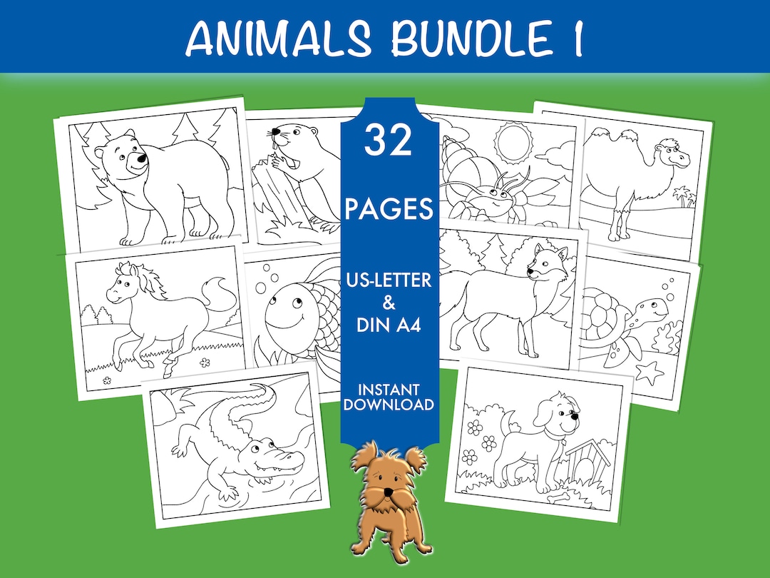 32 Animal Coloring Pages for Kids | Printable Coloring Book for ...