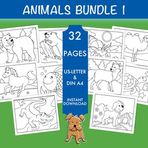 32 Animal Coloring Pages for Kids | Printable Coloring Book for ...
