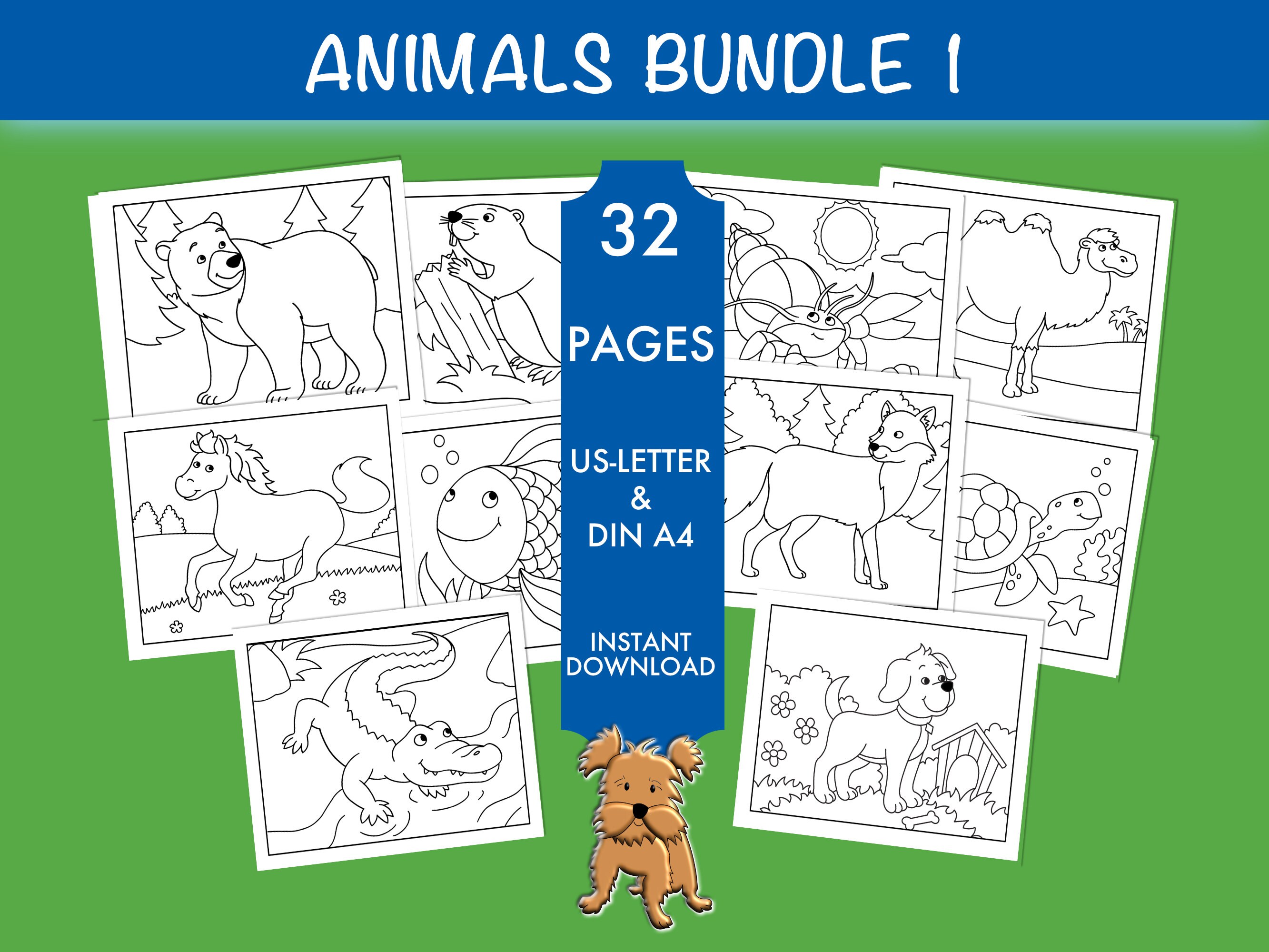 32 Animal Coloring Pages for Kids | Printable Coloring Book for ...