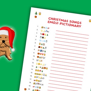 Christmas Songs Emoji Pictionary Game Icebreaker Slumber Party Games ...